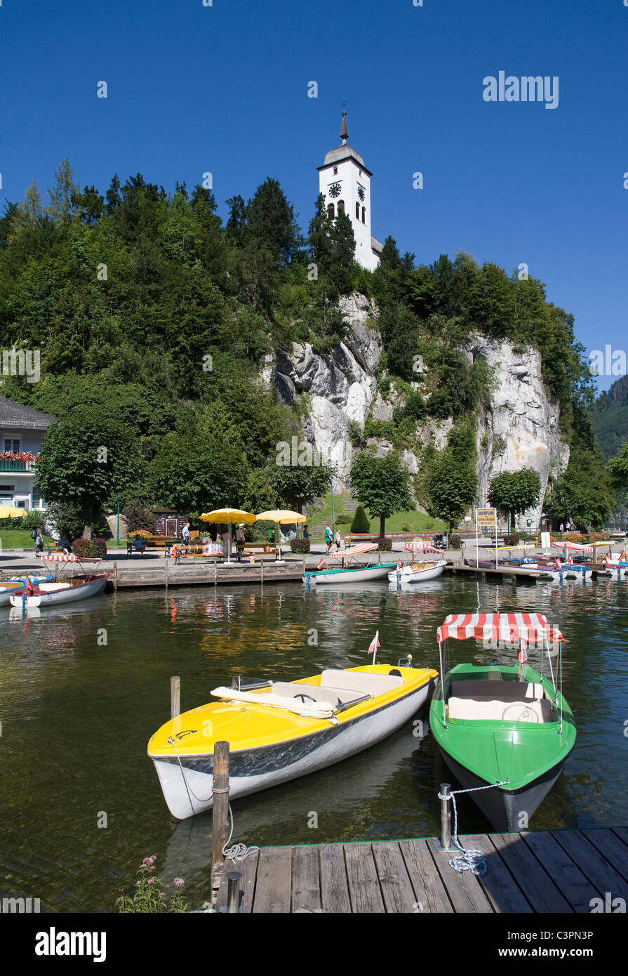 Austria, Salzkammergut, Traunkirchen on Lake Traunsee, Johannesberg ...