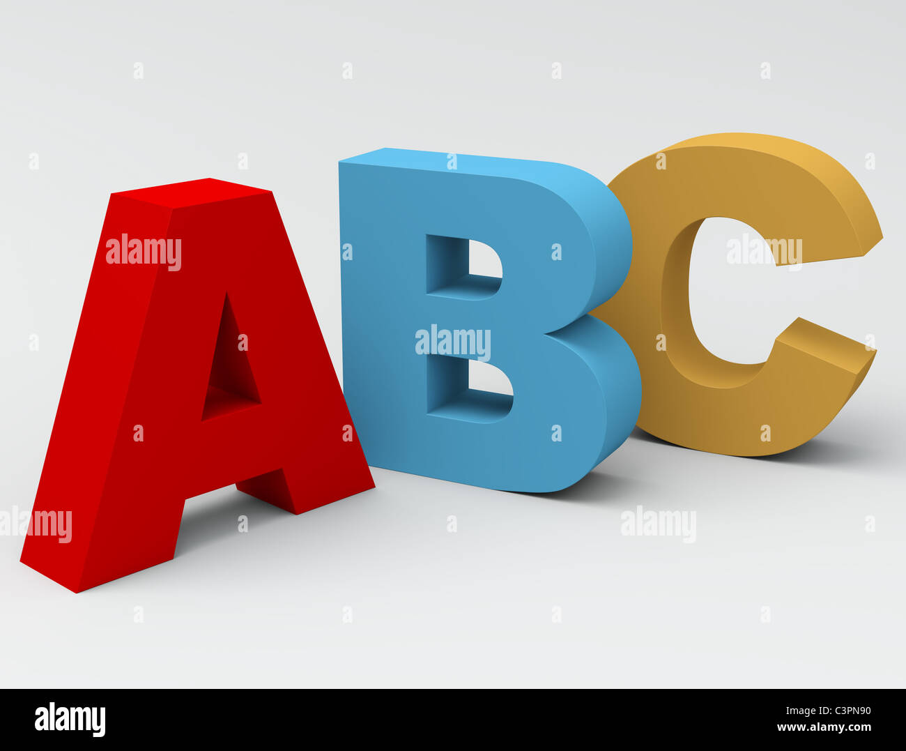 Three letters , A , B and C Stock Photo - Alamy
