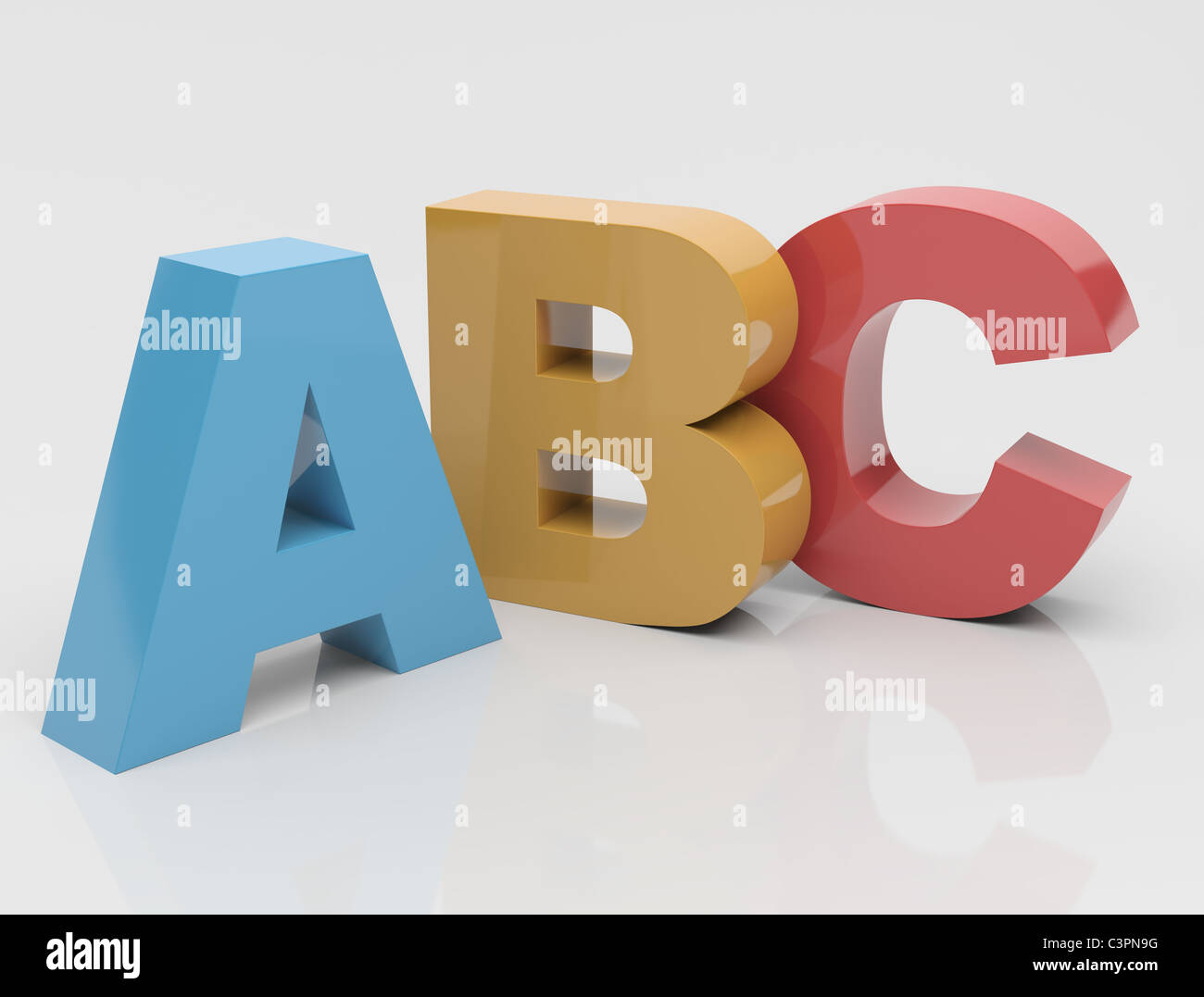 Three letters , A , B and C Stock Photo - Alamy