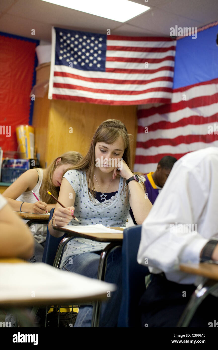 Students Take Test In Social Studies Class At Middle School In students-take-test-in-social-studies-class-at-middle-school-in