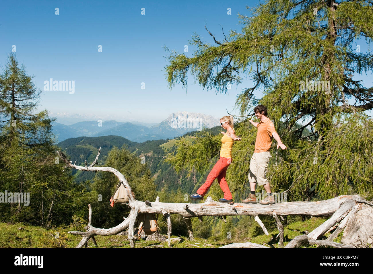 Balancing walking on fallen tree hi-res stock photography and images ...