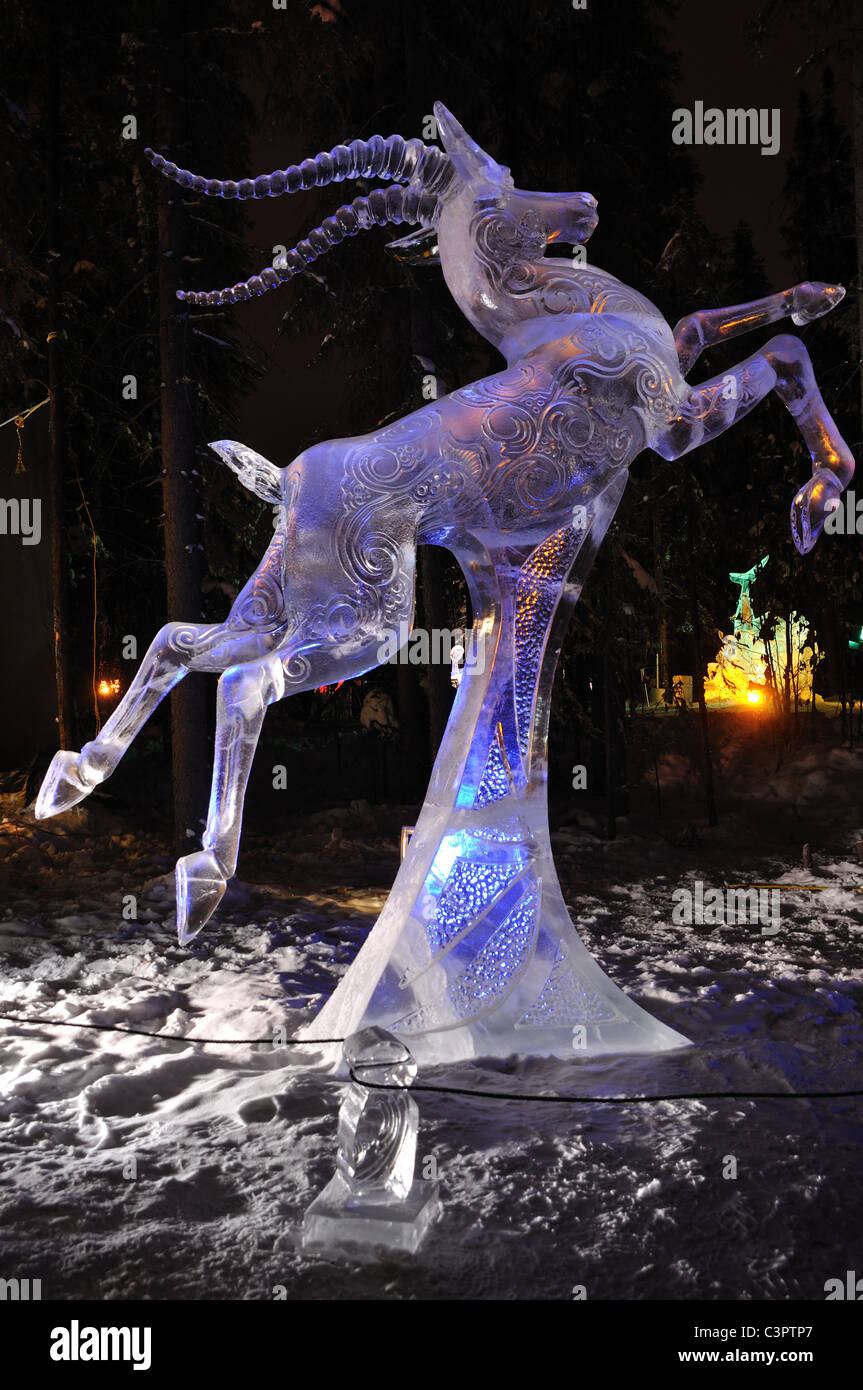 FAIRBANKS, AK - FEBRUARY 27: "Chasing the Wind" Ice Sculpture, 2010 ...