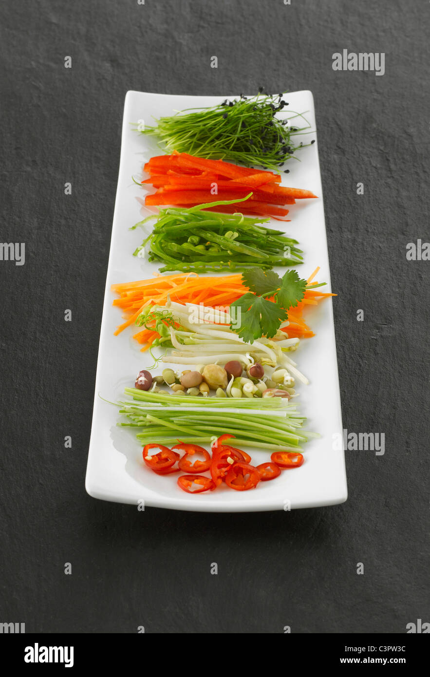 Variety of ingredients for preparing spring roll Stock Photo - Alamy