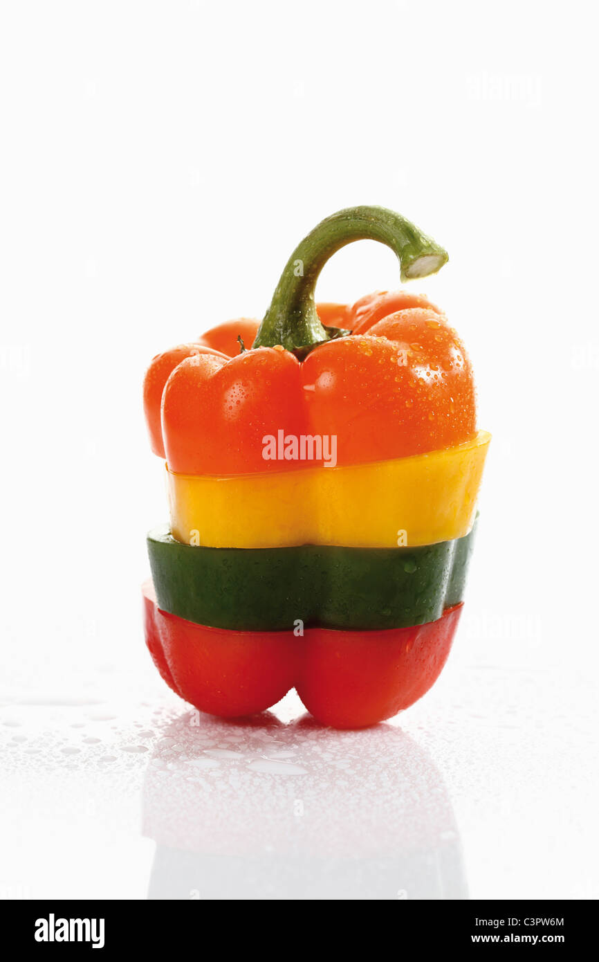 Variety of paprika slice on white background Stock Photo - Alamy