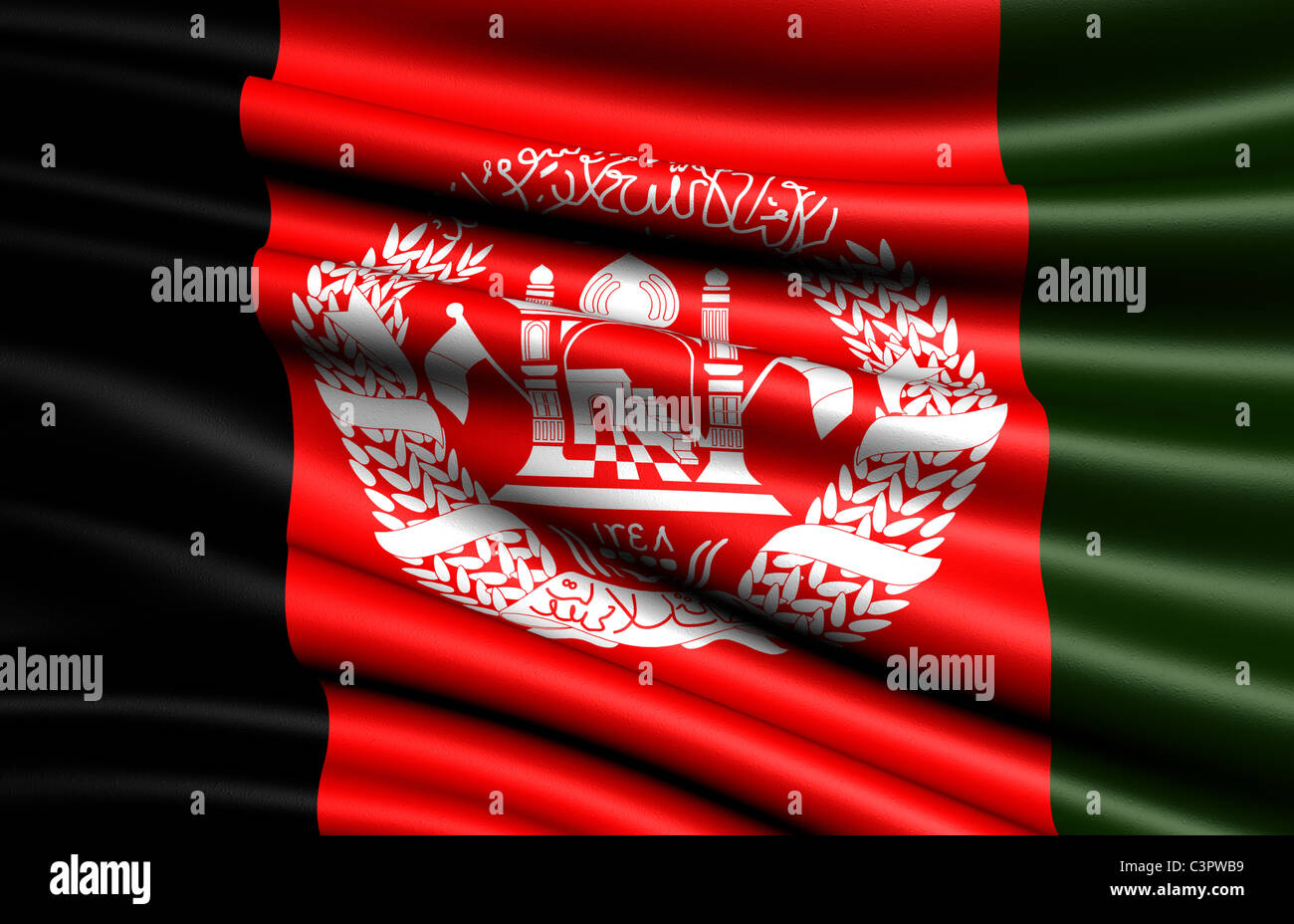Waving flag afghanistan close hi-res stock photography and images - Alamy