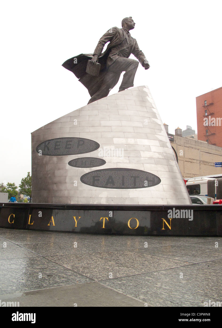 Adam Clayton Powell Jr statue in Harlem NY Stock Photo - Alamy