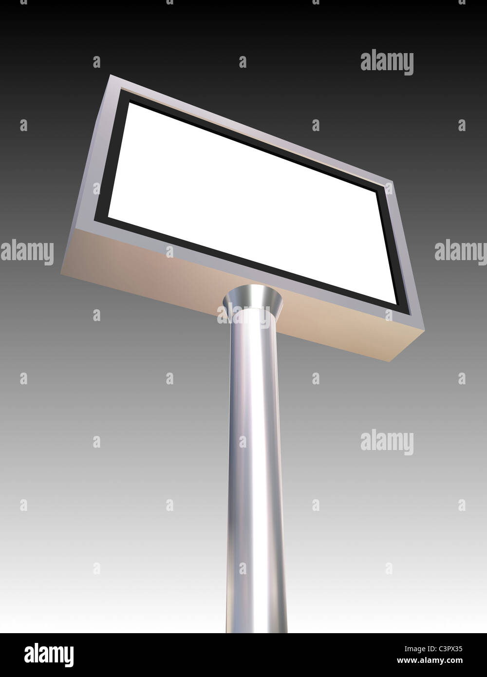 Bottom view of a billboard lcd display with a blank space Stock Photo ...