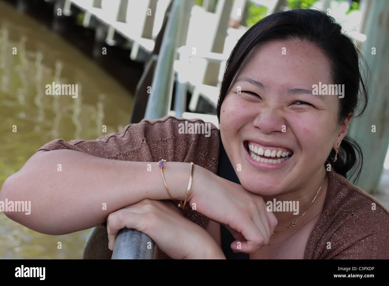 Laughing Cute Asian Girl Stock Photo - Alamy