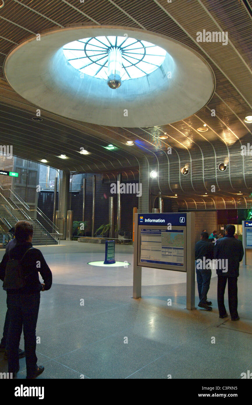 Station platform concourse at Auckland s Britomart Rail Station and ...