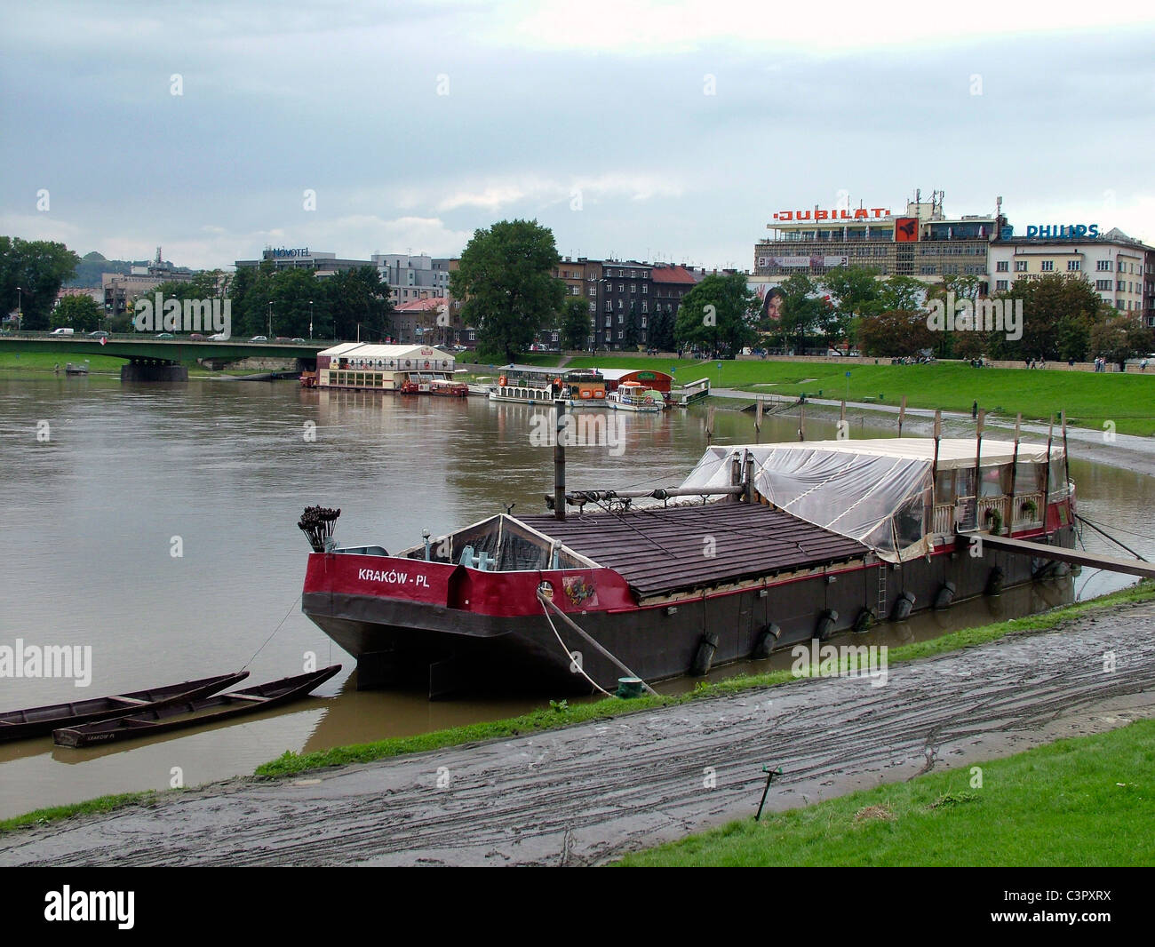 Polish river barge, Vistula River, Warsaw, Poland Stock Photo - Alamy
