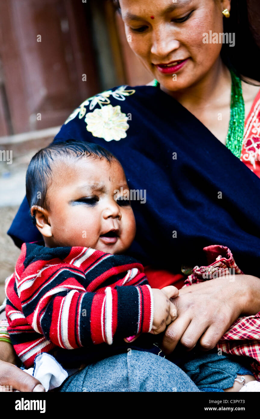 Nepali mother and child hi-res stock photography and images - Alamy