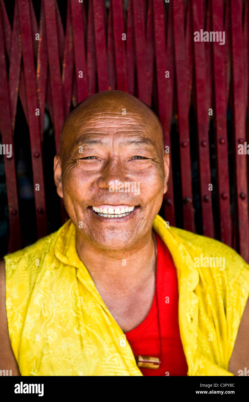 Big smile- A Tibetan Buddhist monk in Kathmandu, Nepal Stock Photo - Alamy