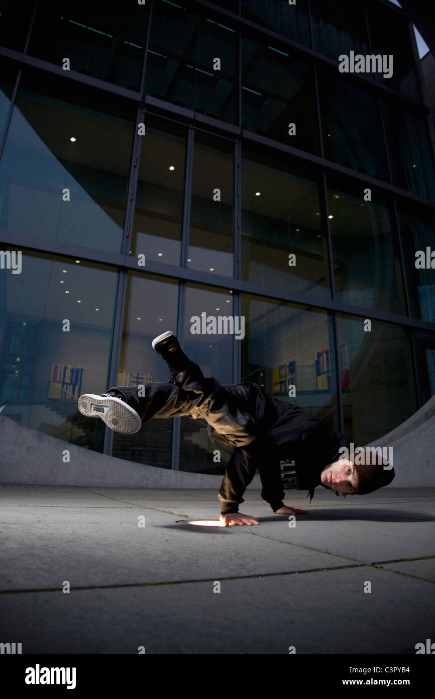 Man performing break dancing, portrait Stock Photo - Alamy