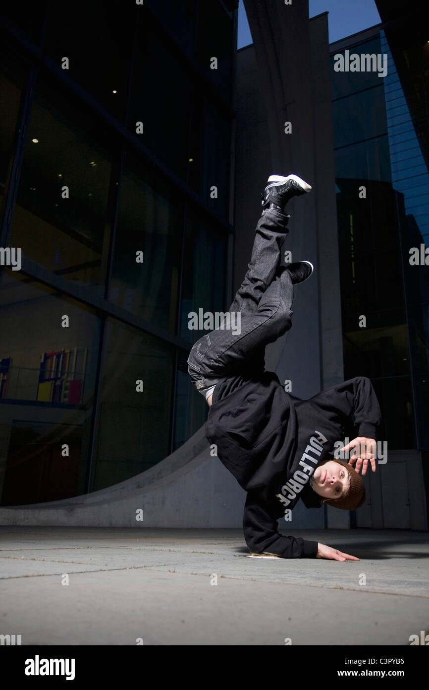 Man performing break dancing, portrait Stock Photo - Alamy
