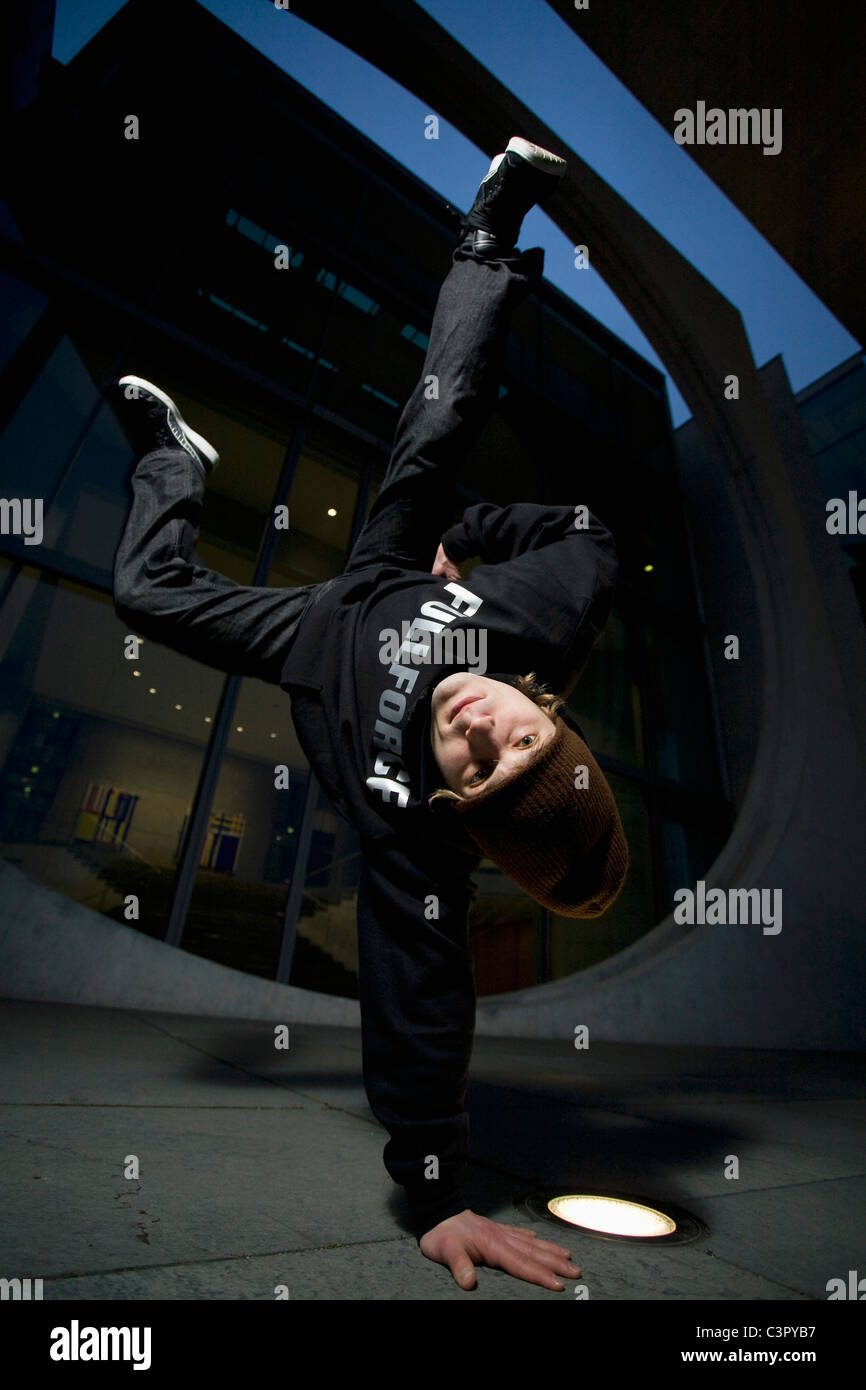 Man performing break dancing, portrait Stock Photo - Alamy