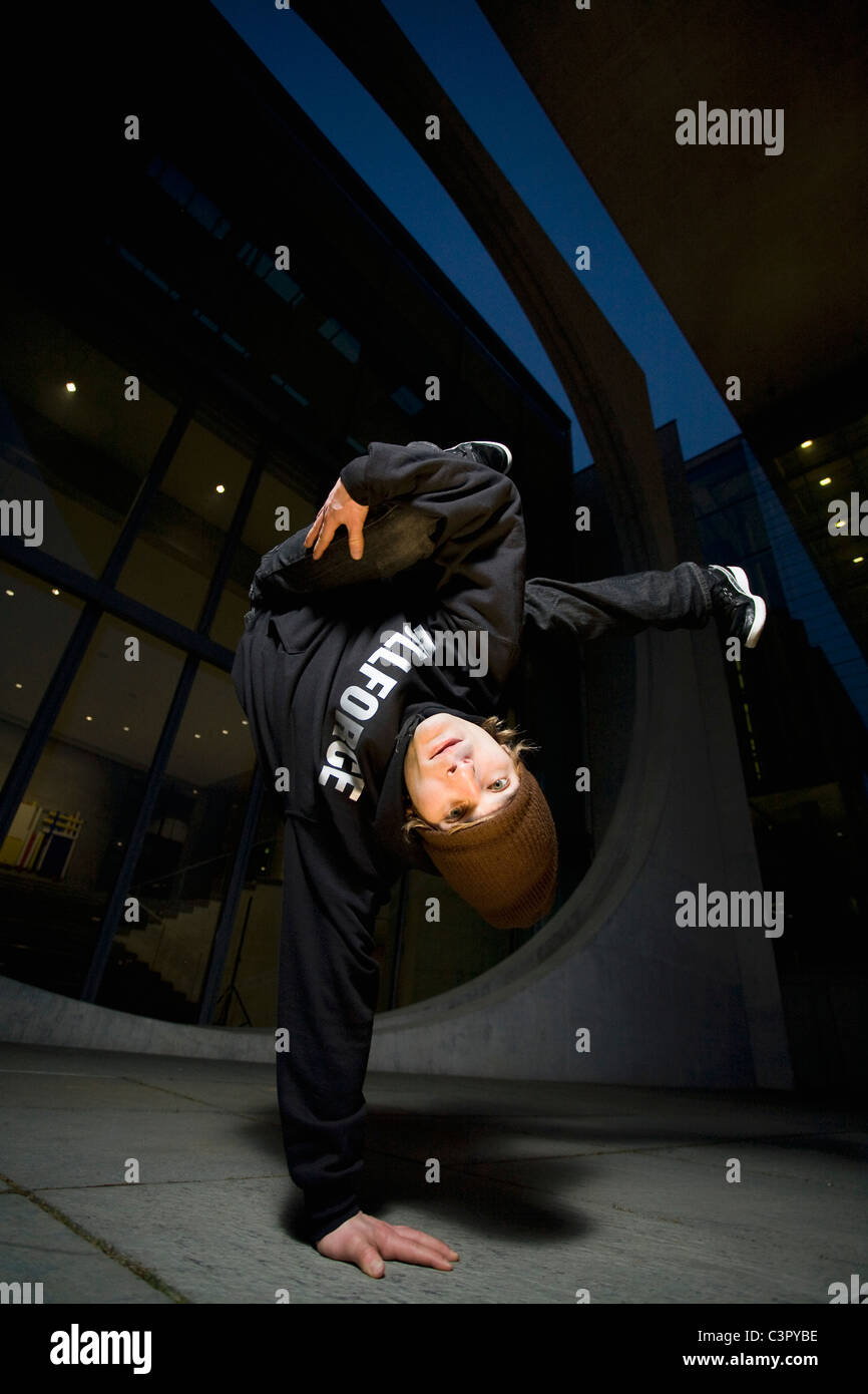 Man performing break dancing, portrait Stock Photo - Alamy