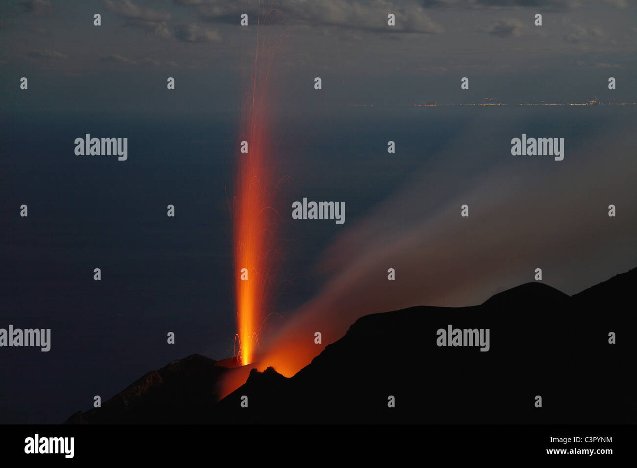 Volcano eruption, elevated view Stock Photo - Alamy