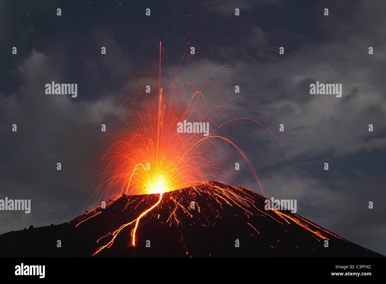 Indonesia, Sumatra, Krakatoa volcano erupting Stock Photo - Alamy