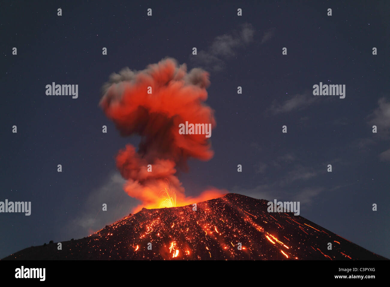 Indonesia, Sumatra, Krakatoa volcano erupting Stock Photo - Alamy