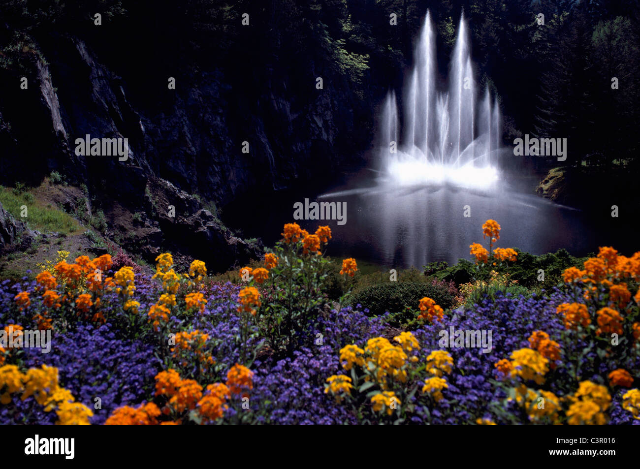 Butchart Gardens at Brentwood Bay near Victoria, BC, Vancouver Island ...