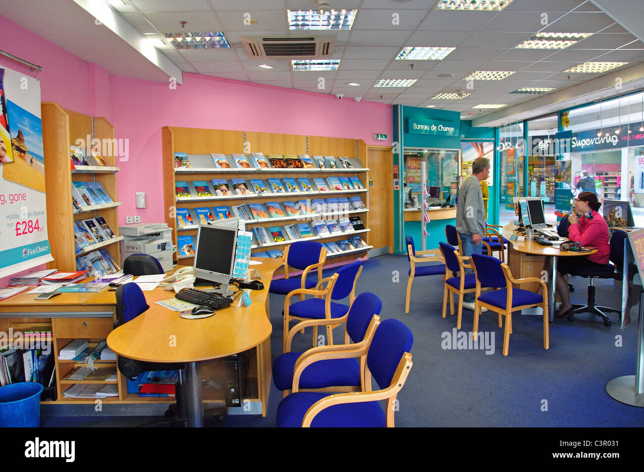 Interior of First Choice Travel Agents, The Shires Shopping Centre ...