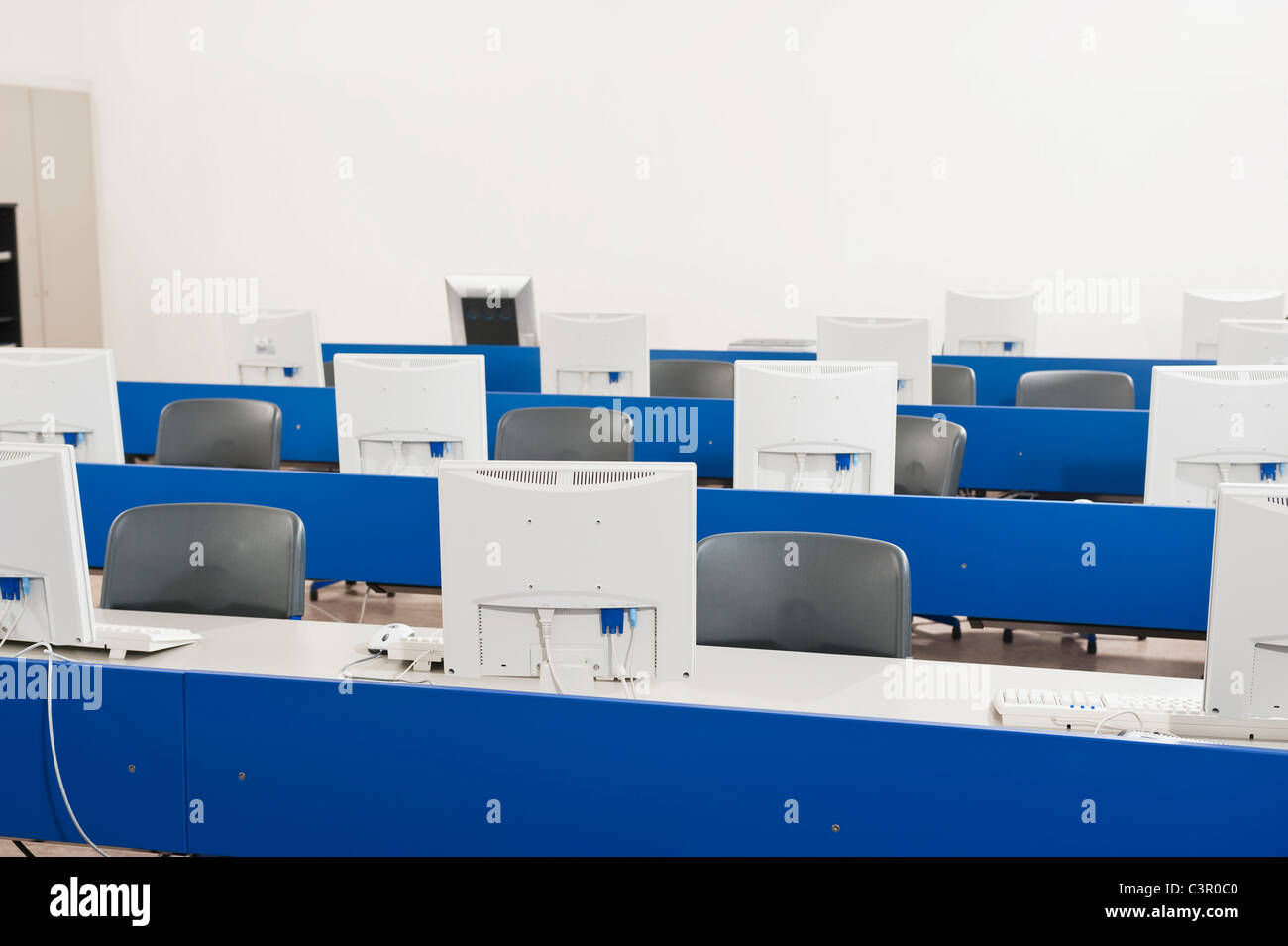 Germany, Emmering, Empty computer lab with computers Stock Photo - Alamy