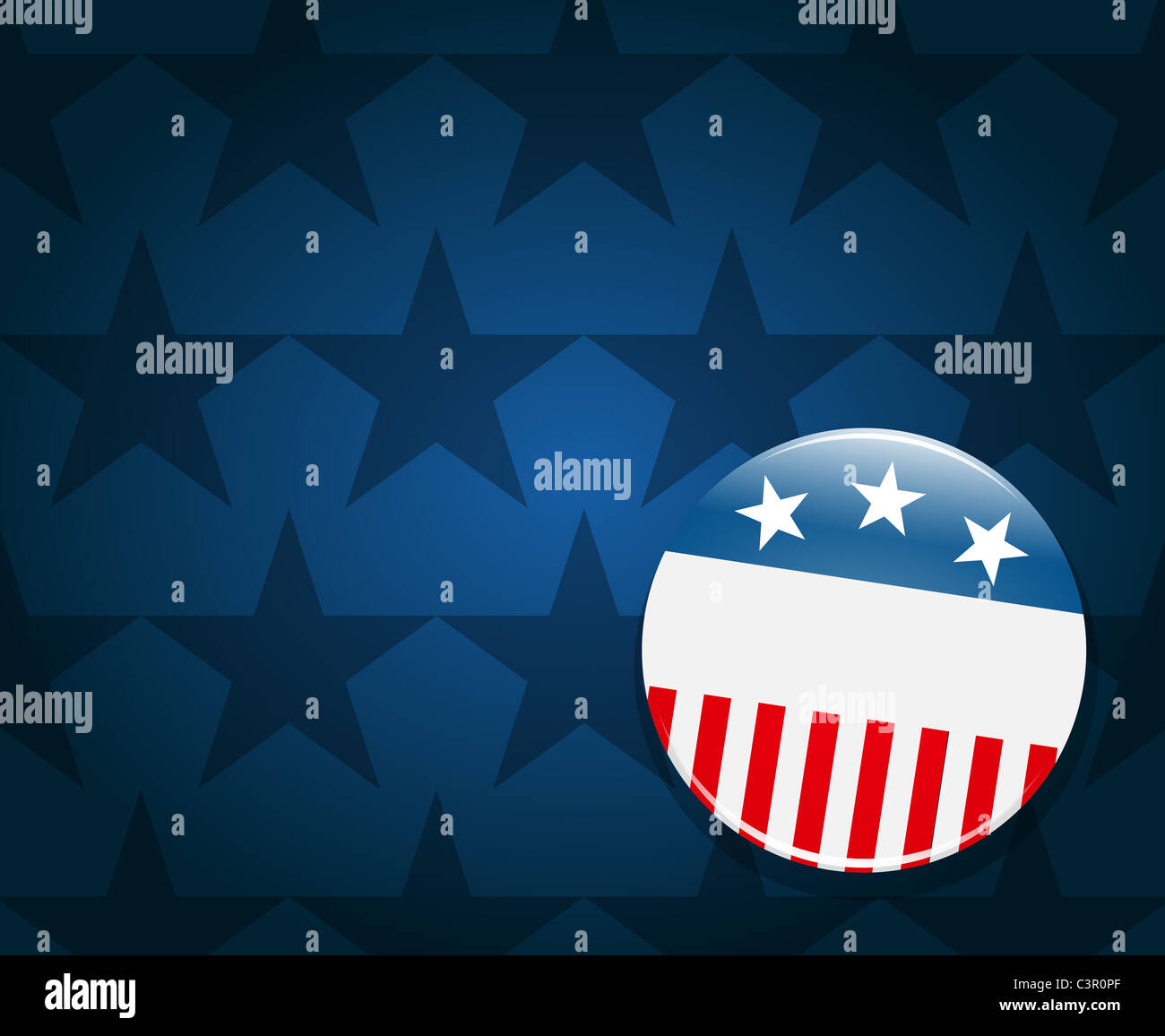 Election campaign button on blue background Stock Photo - Alamy