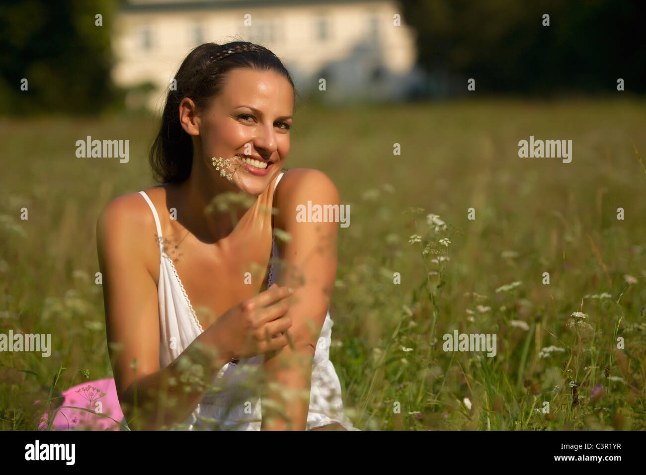 Germany, Bavaria, Woman smiling, portrait Stock Photo - Alamy