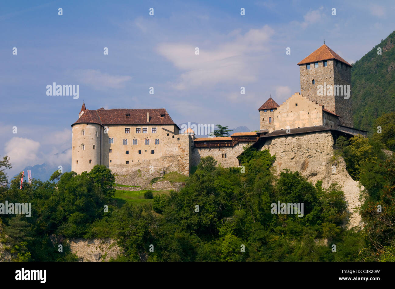 Italy, South Tyrol, Castle on mountain Stock Photo - Alamy