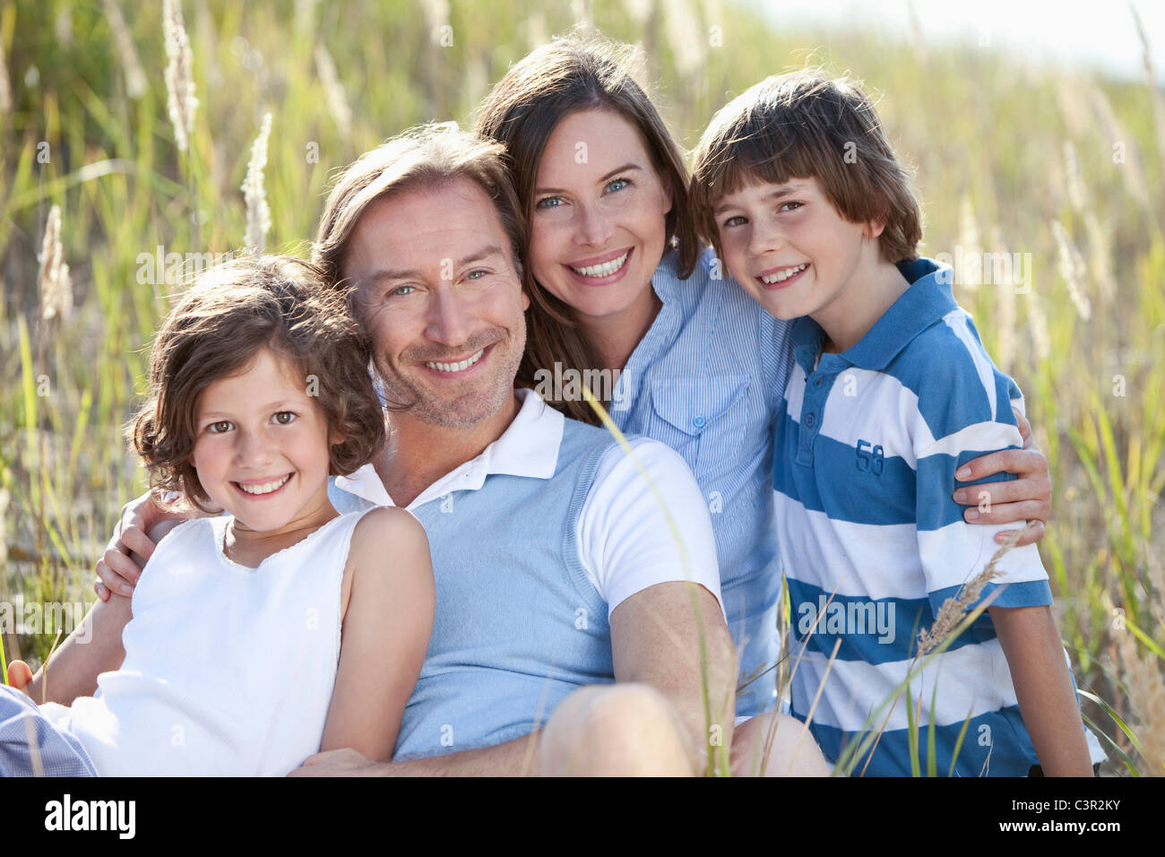 Germany, Bavaria, Family enjoying together, smiling, portrait Stock ...