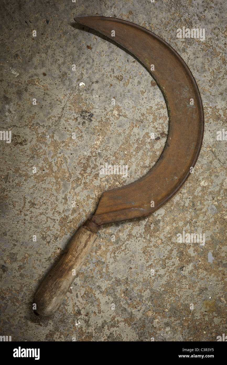 Close up of old sickle Stock Photo - Alamy