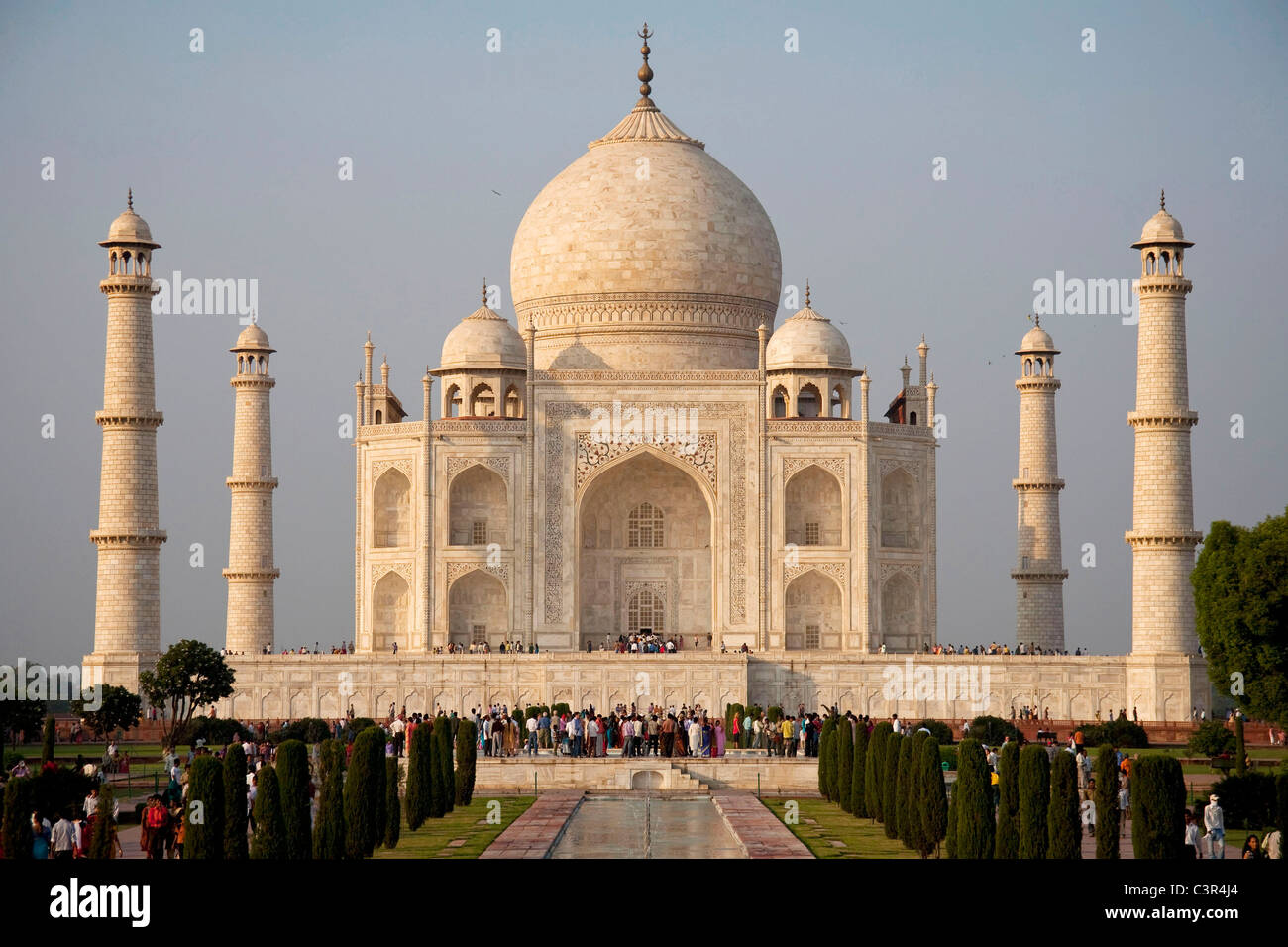 View of Taj Mahal, famous monument and mausoleum, UNESCO World Heritage ...