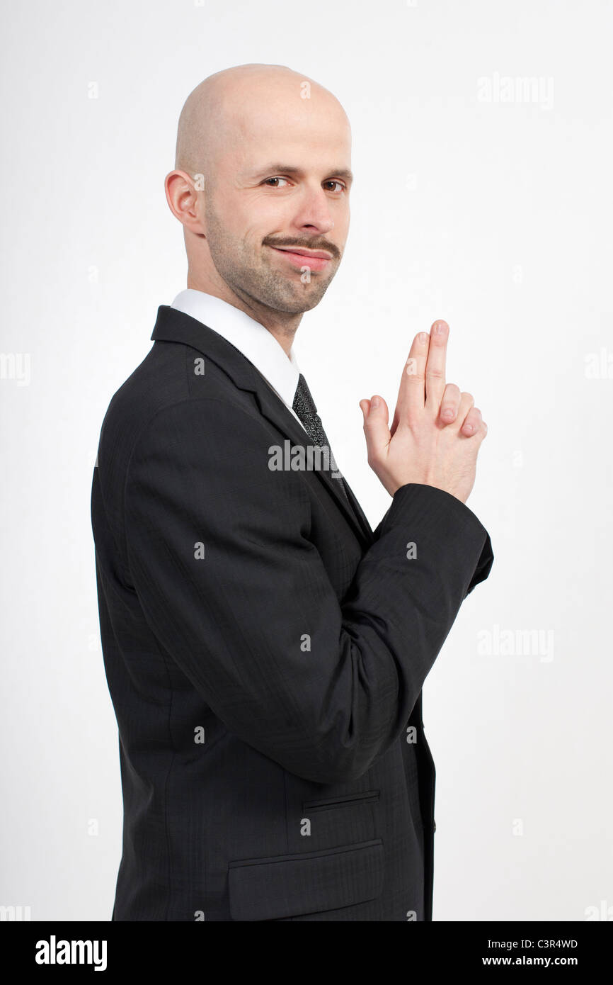 Man showing gun sign hi-res stock photography and images - Alamy