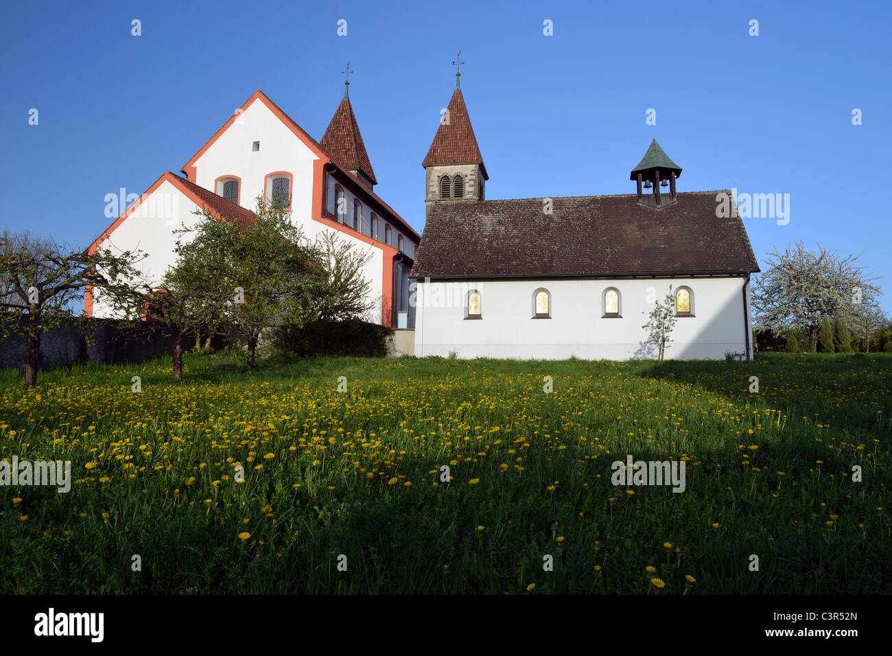 St Peter and Paul monastery on Reichenau island which lies in lake ...