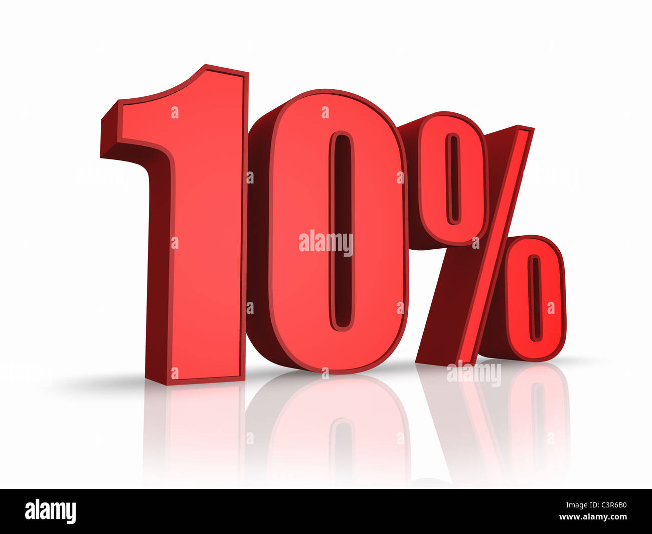 Red ten percent, isolated on white background. 10 Stock Photo - Alamy