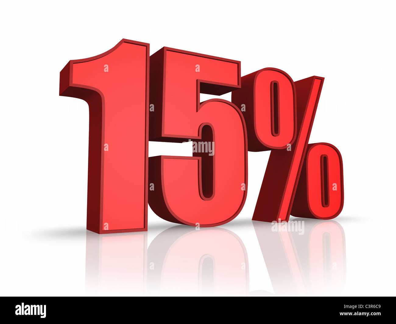 Red fifteen percent, isolated on white background. 15 Stock Photo - Alamy