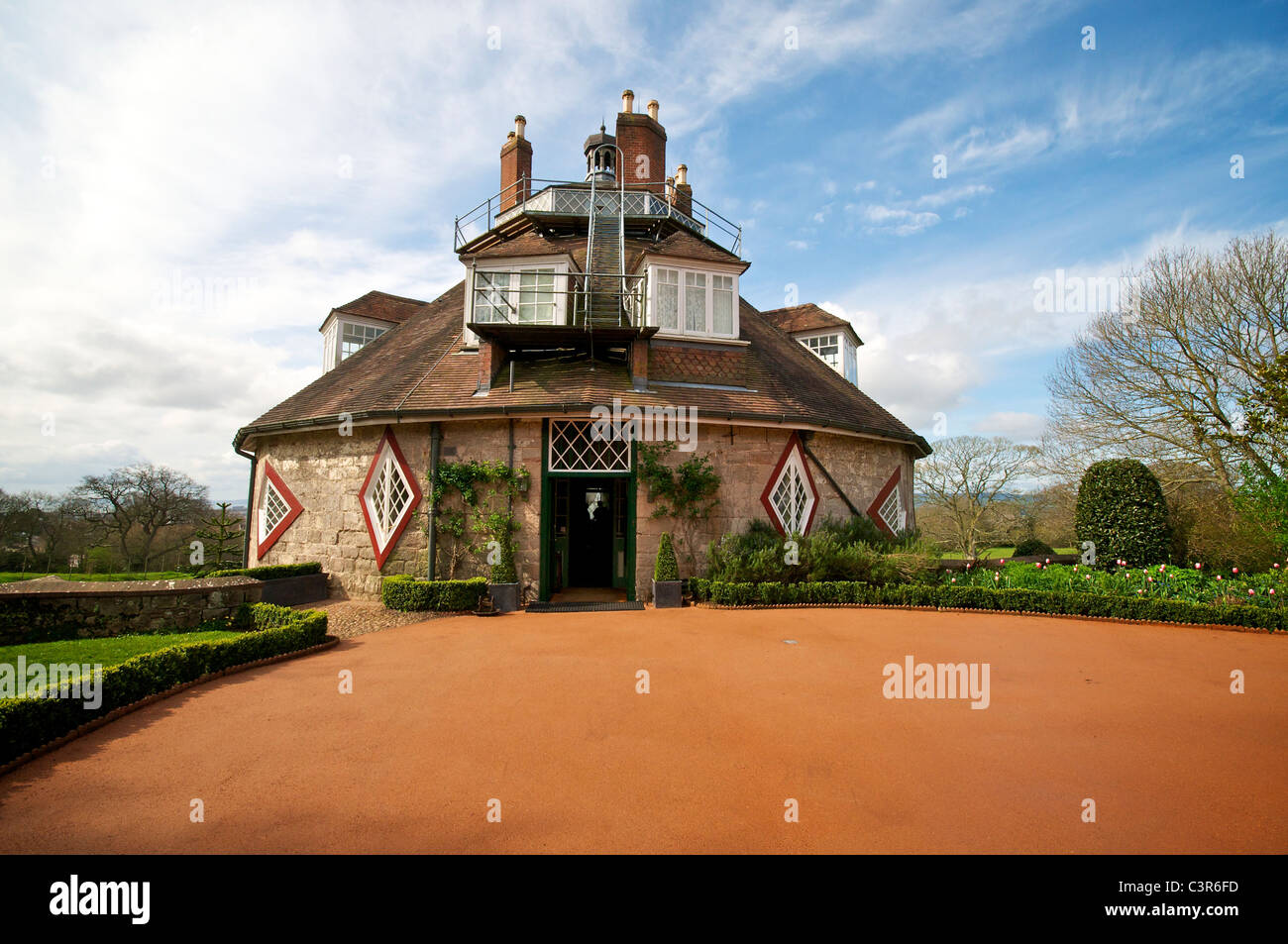 A la Ronde Exmouth Devon UK National Trust sixteen-sided house shells ...