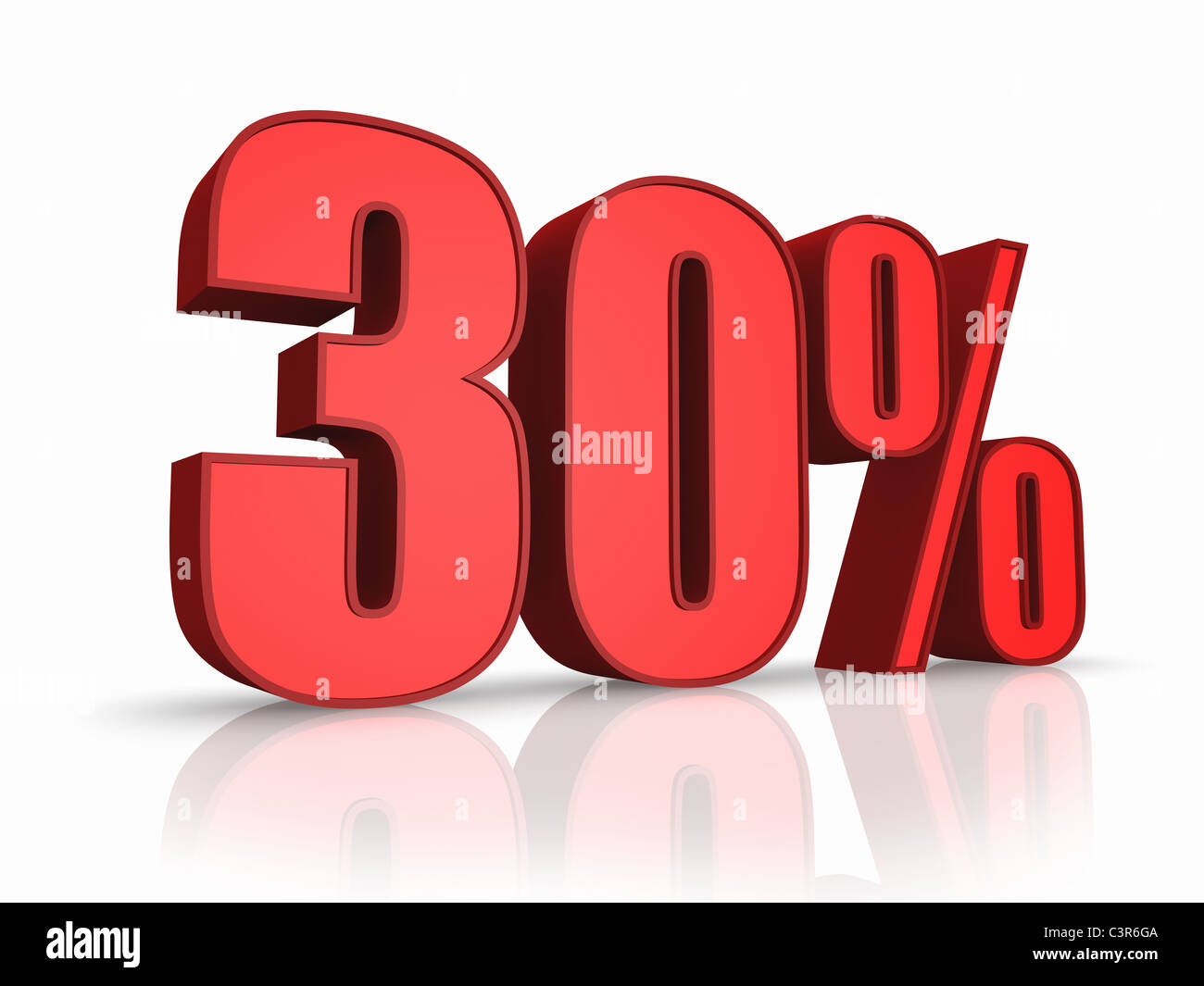 Red thirty percent, isolated on white background. 30 Stock Photo - Alamy