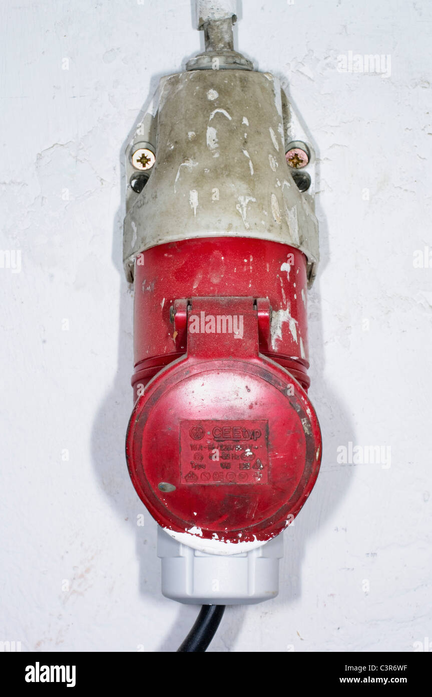 Germany, Hessen, Frankfurt, High voltage electrical voltage in factory ...