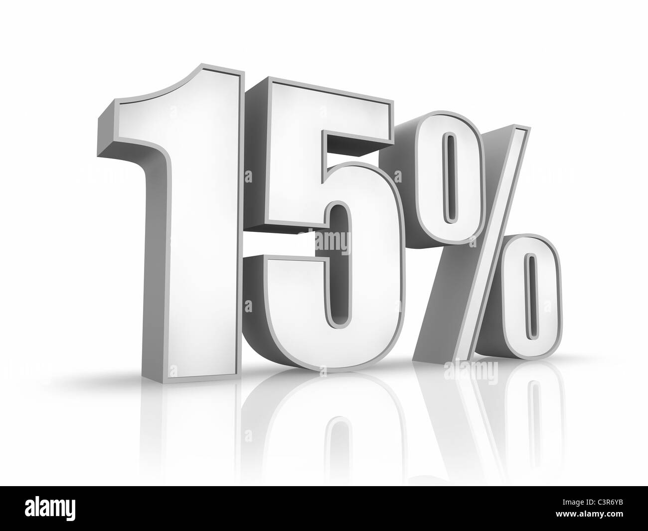 White fifteen percent, isolated on white background. 15 Stock Photo - Alamy