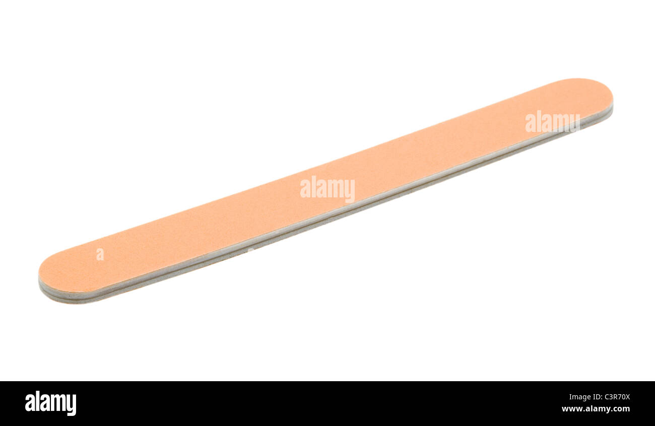 Orange color nail file isolated over white Stock Photo - Alamy