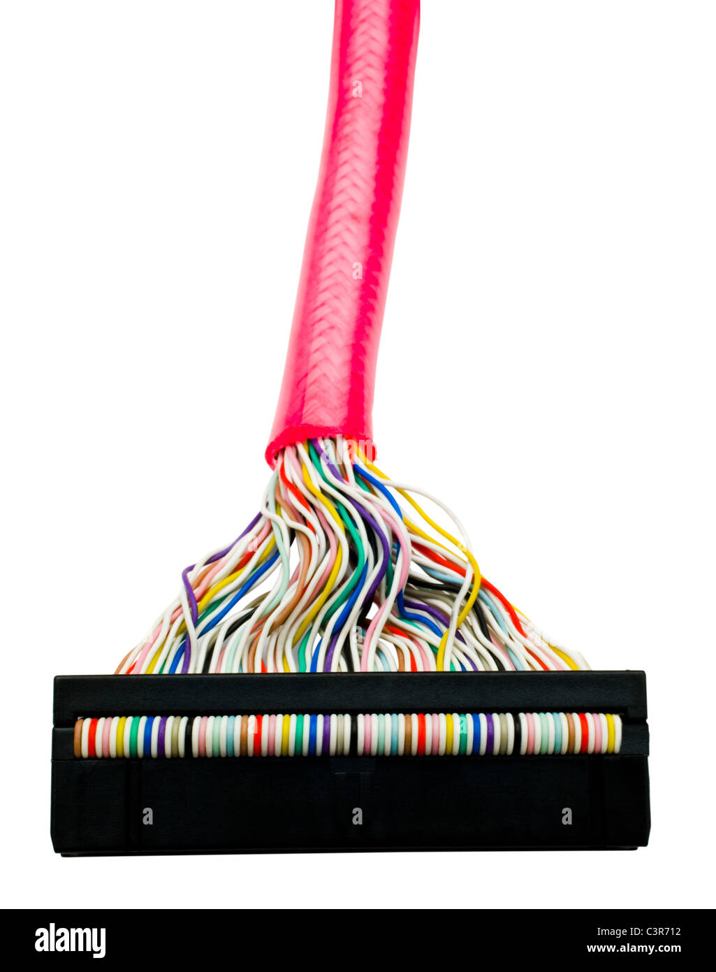 Cable of computer isolated over white Stock Photo - Alamy