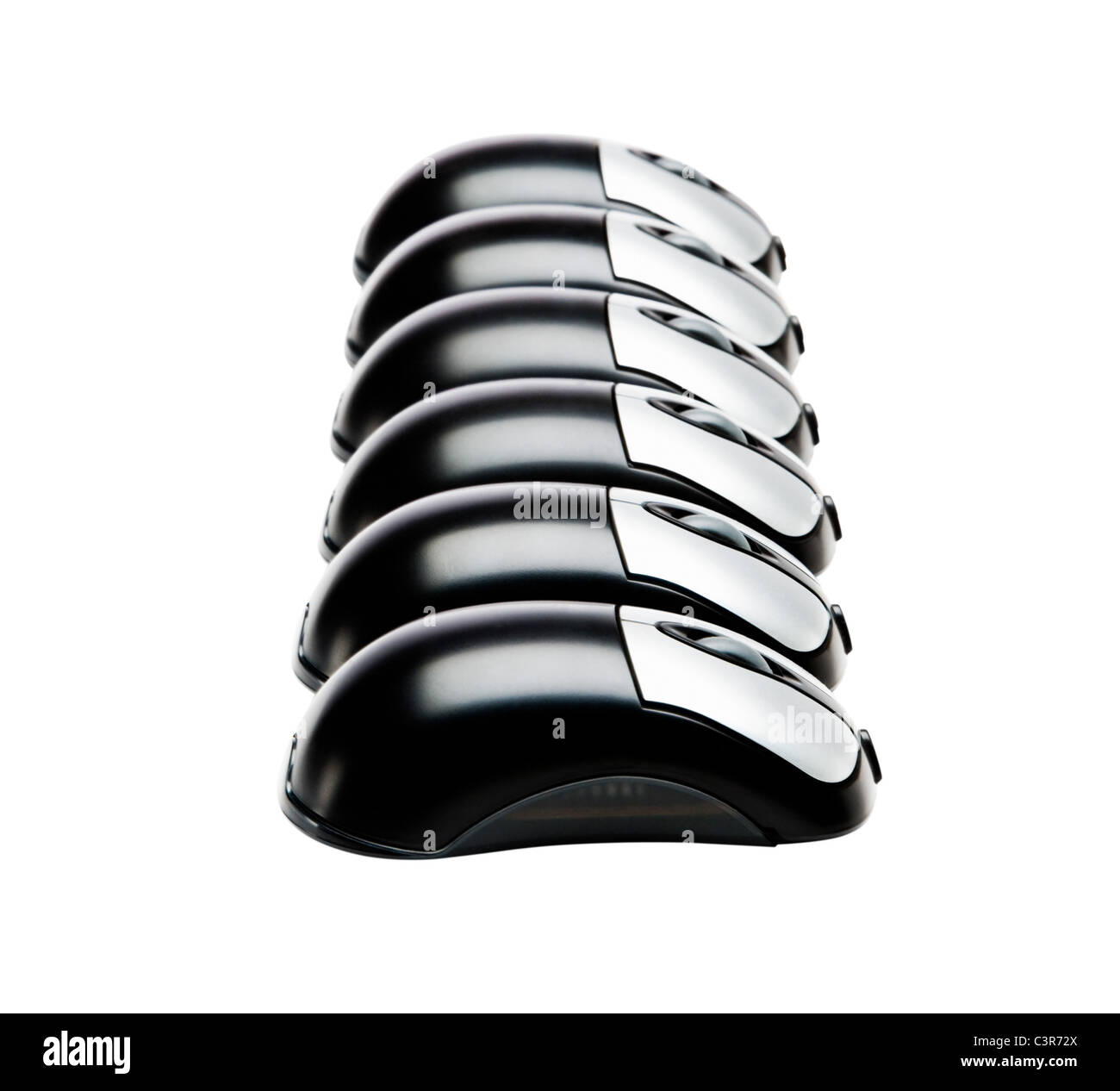 Wireless computer mouses in a row isolated over white Stock Photo - Alamy