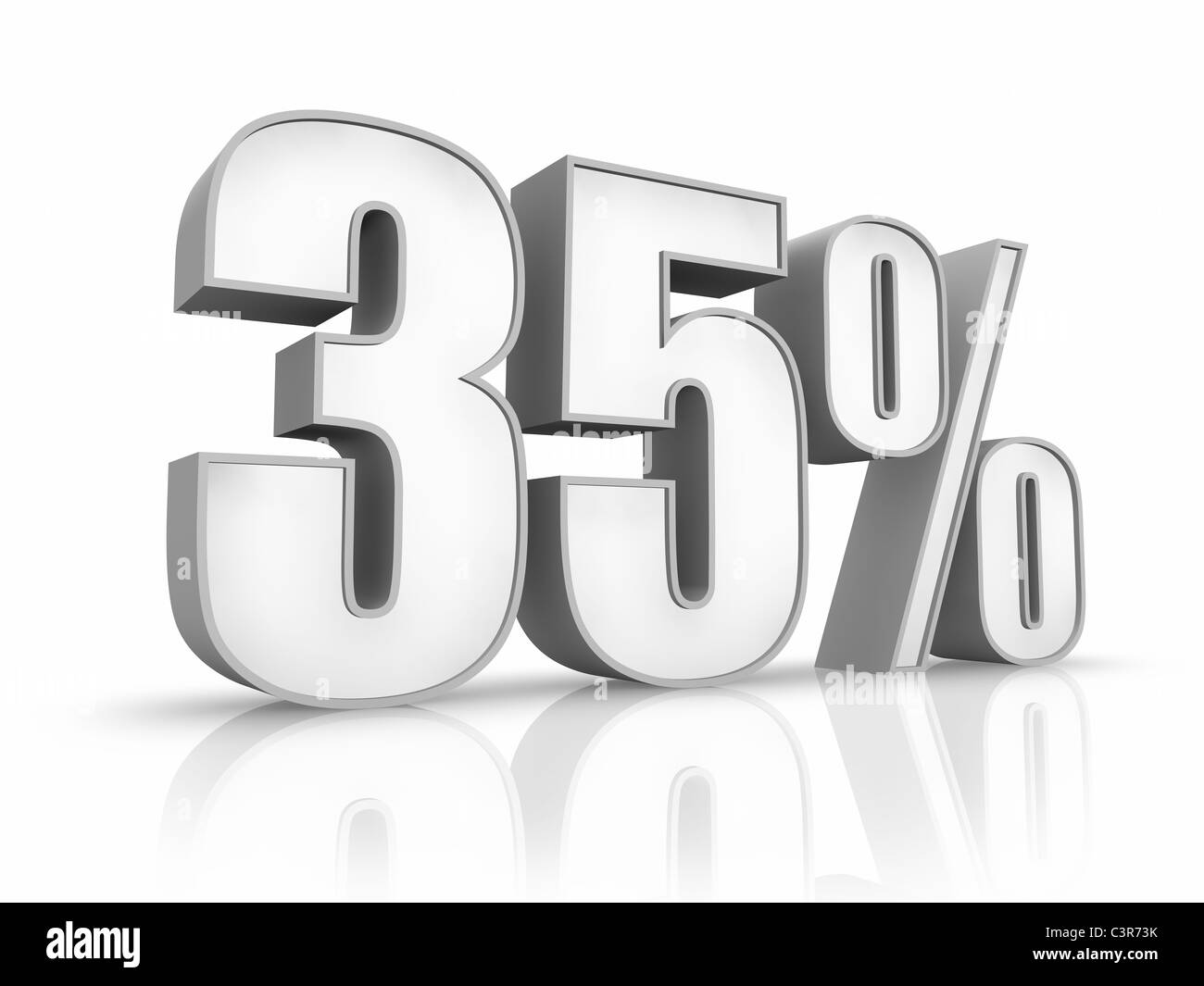 White thirty five percent, isolated on white background. 35 Stock Photo ...