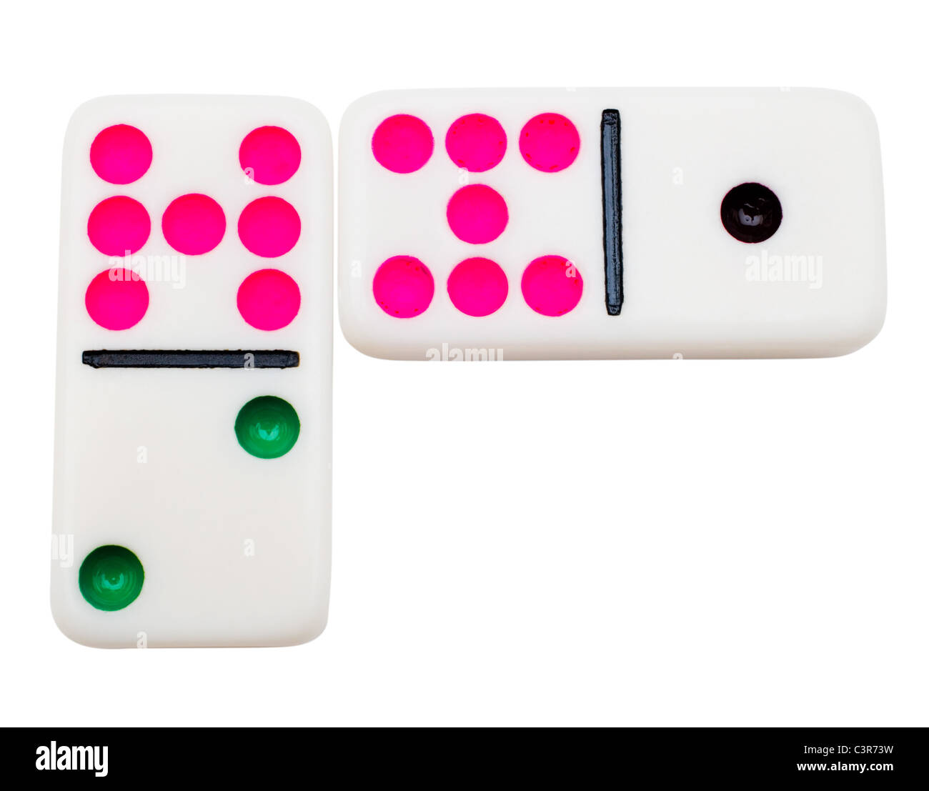Two dominos isolated over white Stock Photo - Alamy