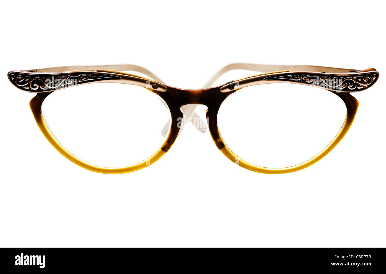 One eyeglasses isolated over white Stock Photo - Alamy