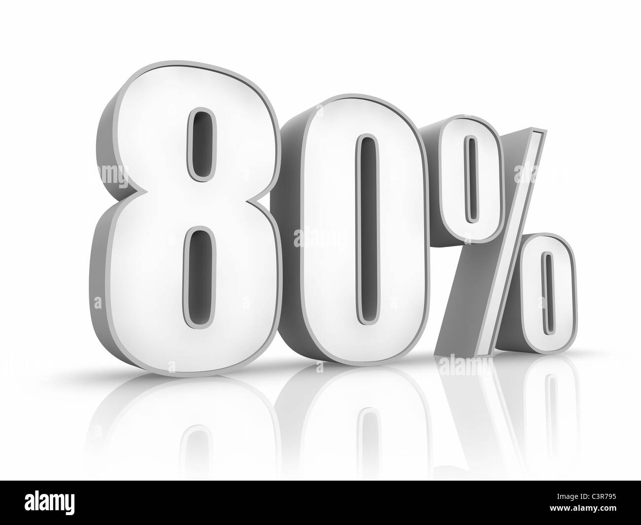 White eighty percent, isolated on white background. 80 Stock Photo - Alamy