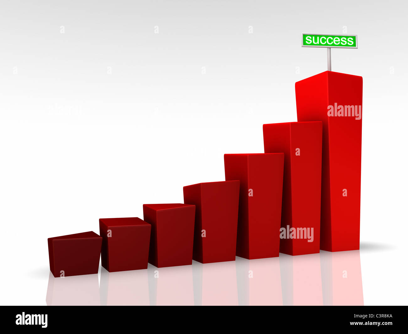 Red growth graph and green sign with the success word Stock Photo - Alamy