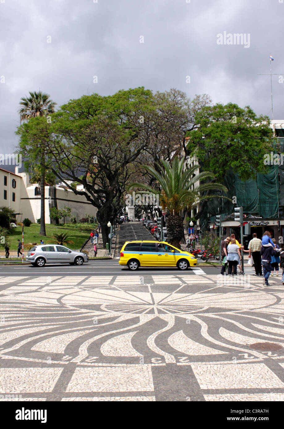 Decorative paving by the Avenida do Mar Funchal Stock Photo - Alamy