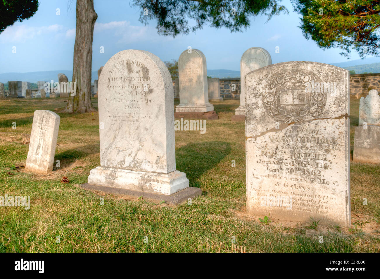 HDR image of family gravestones in the Mumma Cemetery on the Antietam ...